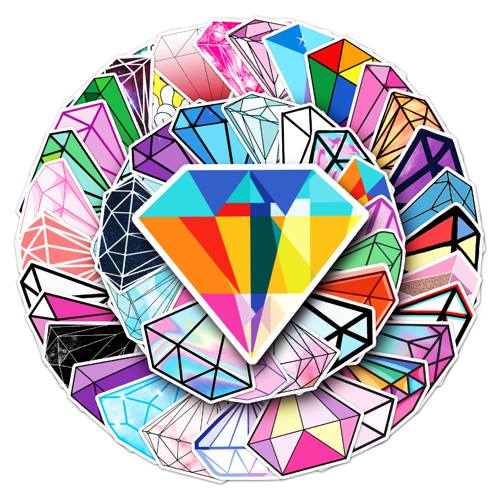 50 Piece Funny Diamond Stickers Waterproof DIY For Phones Laptop Car ...