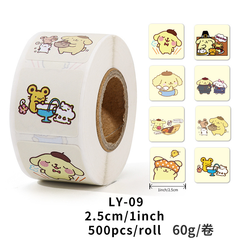 500pcs Sanrio Creative Hand Account Decoration Stickers Rolls Cartoon ...