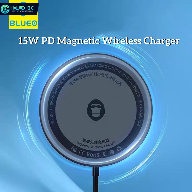 Blueo PD 15W Magnetic Wireless Charger for iPhone 14/13/12 Series Fast ...
