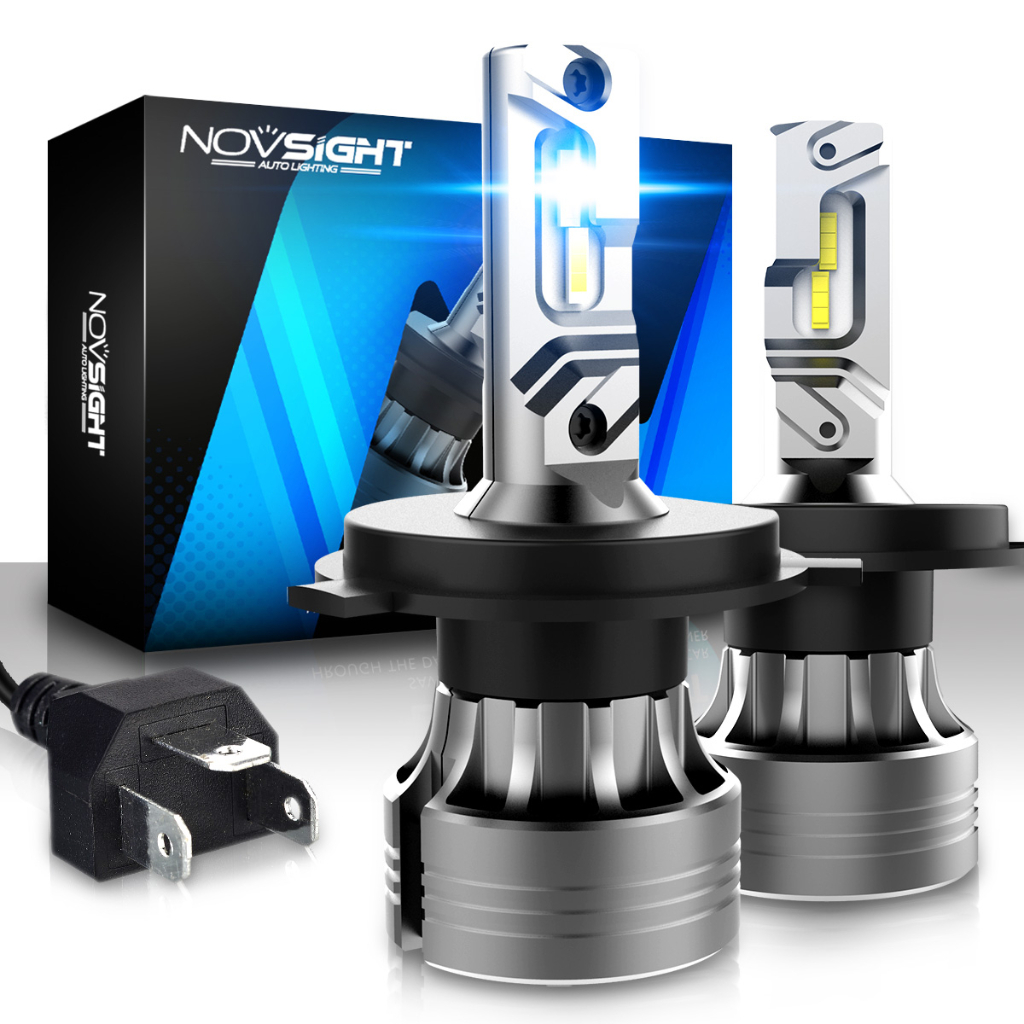Novsight Ready Stock N55 H4 Car LED Headlight 20000LM 70W 6500K Car Light Bulb Plug&Play A Pair ...