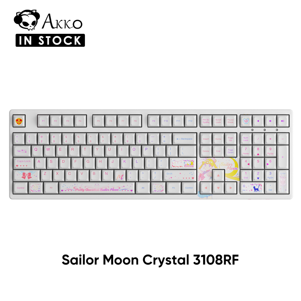Akko Sailor Moon Crystal 3108RF Keyboard, 2.4G Wireless USB Dual-mode ...