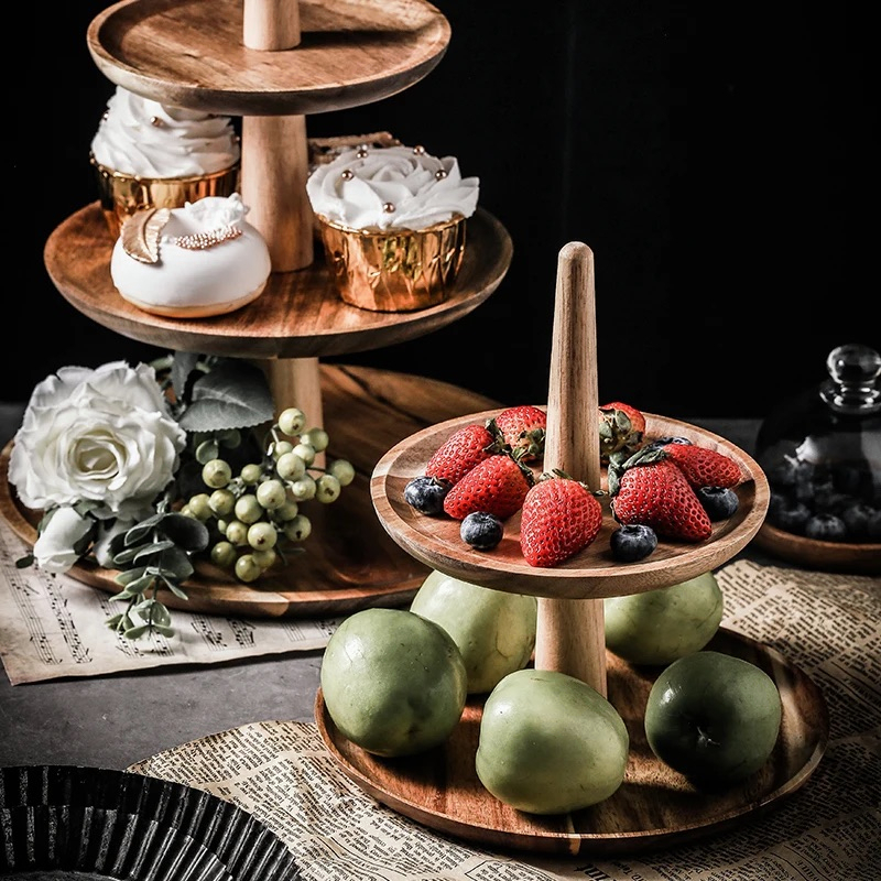 APPKER European-style three-layer snack cake Tray Retro Style Candy ...