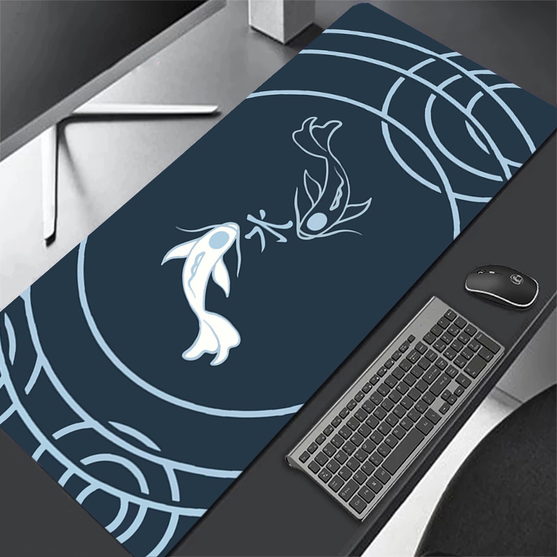 Fish Art Gaming Mouse Mat Flower Gamer Mousepad Yin Yang Desk Keyboard ...