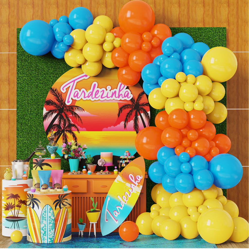 98pcs/set Hawaii Beach Balloon Coconut Tree Party Decoration Balloon ...