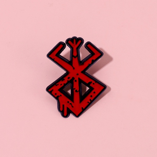 Funny Berserk Enamel Pins Red Nordic Sign Brooch Badges Lapel Pin Game ...