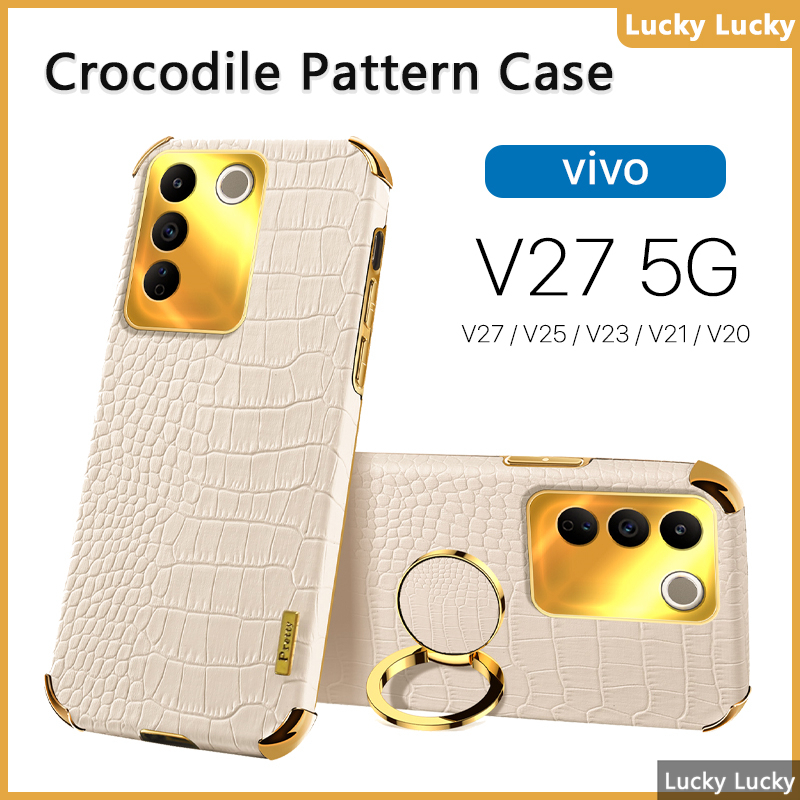Crocodile Pattern VIVO V27 V27E V29 V25 Pro V23E V21 V20 Pro SE Case PU ...