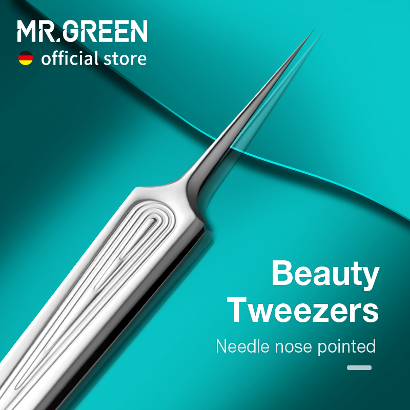 MR.GREEN Ingrown Hair Tweezers Needle Nose Pointed Tips Tweezers For ...