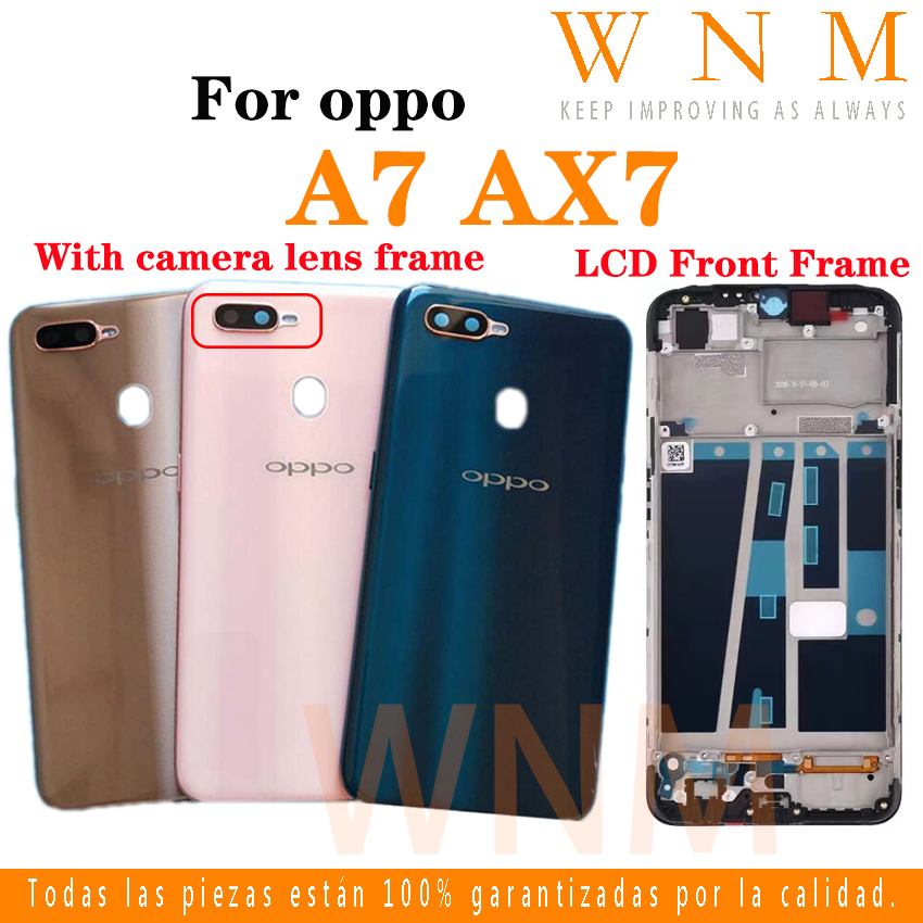 New For oppo A7 AX7 LCD Front Frame Bezel Back Battery Cover + Middle ...