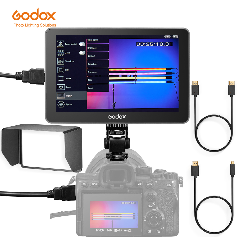 Godox GM7S 4K HDMI 7’’ Ultra Bright Camera DSLR Monitor 3D LUT Touch ...