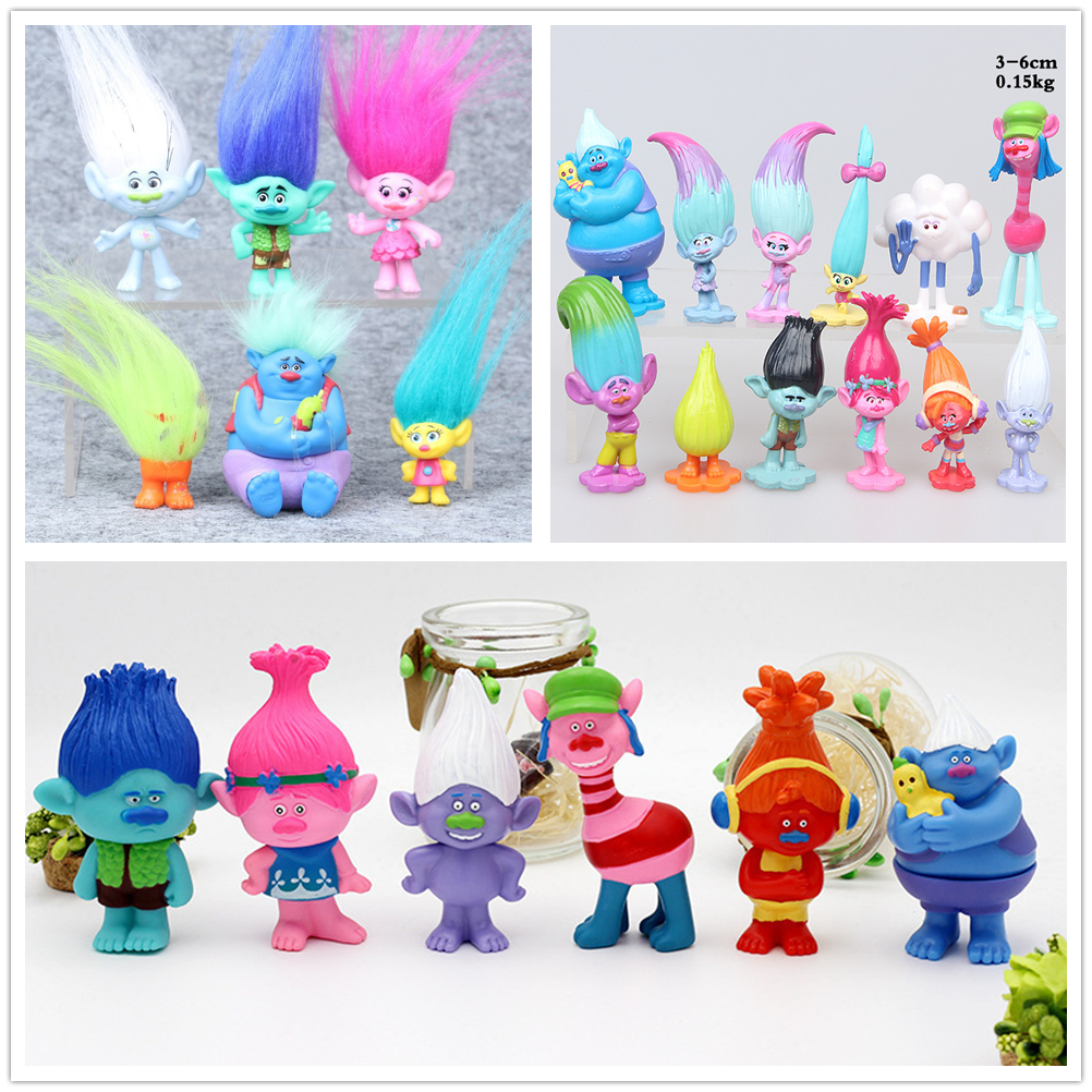 6 Pcs 12 Pcs/set Trolls Action Figure PVC Collectible Movie Poppy ...