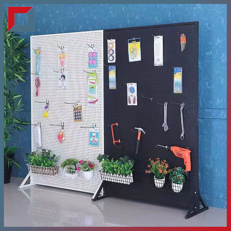 Cave panel standing pegboard shelf floor display wall rack pegboard ...