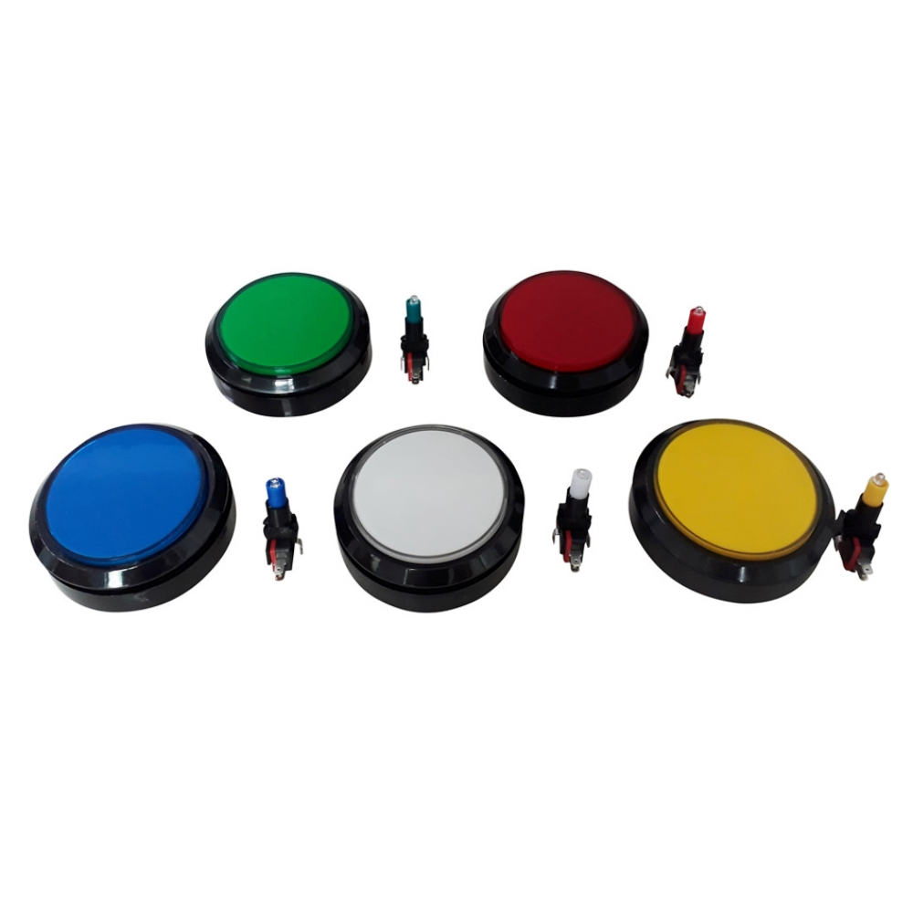 2 pcs of flat 100mm lighted button Illuminated Push Button with ...