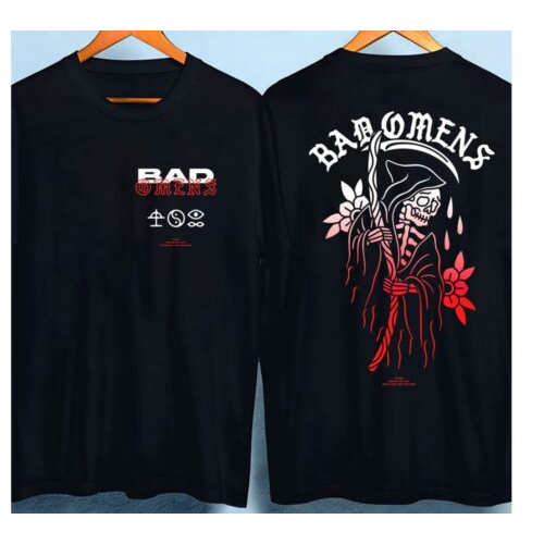 Bad Omens Band Wolf Dagger T-shirt Concrete Jungle Tour 14 shirt for men 100% cotton o-neck xs ...