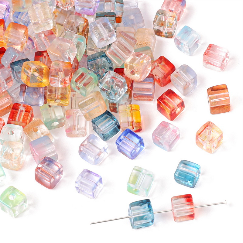 [7mm] Gradient Colorful Sugar Cube Beads Dunhuang Flying Color Series ...