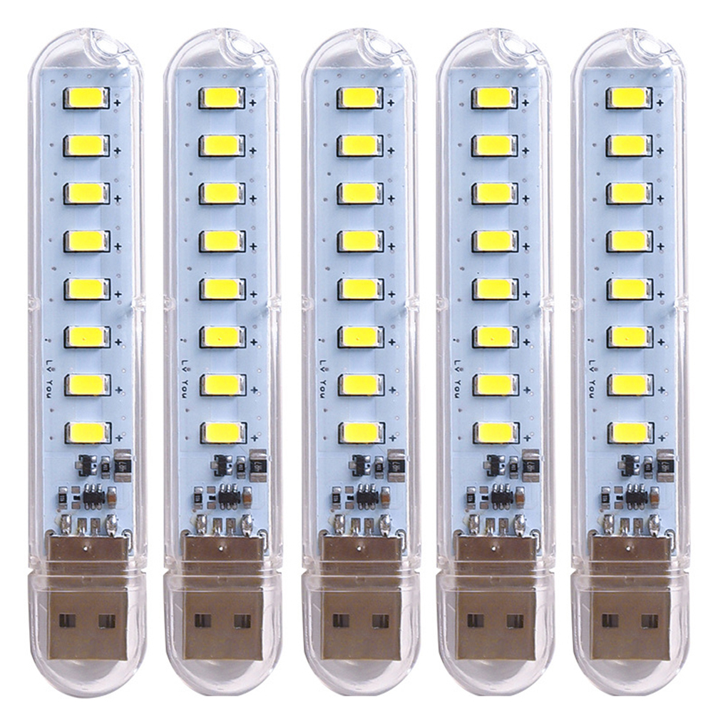 5pcs Portable USB Strip Light Mini Led Night Lights USB Plug Book Lamp Room Emergency Lighting ...