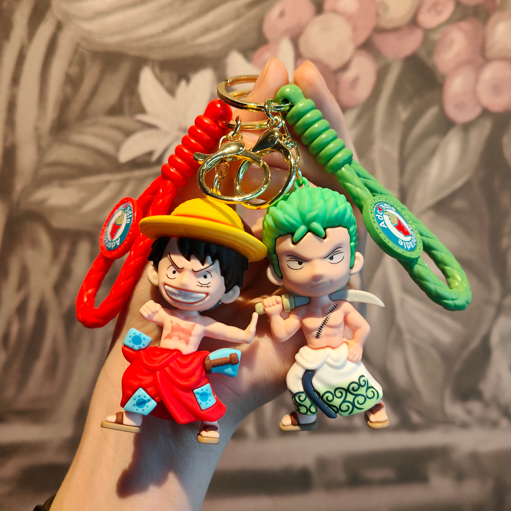 1 Pc Cartoon Anime Pirate Doll Braided Rope Keychain Doll Student ...