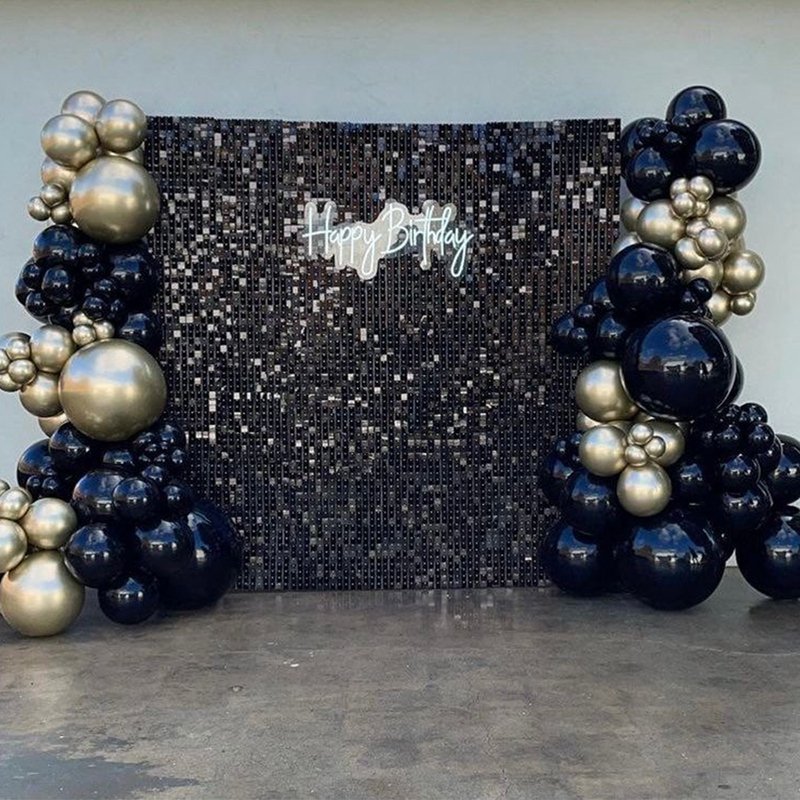 30×30CM Square Mirror Black Foil Curtain Backdrop For Birthday ...