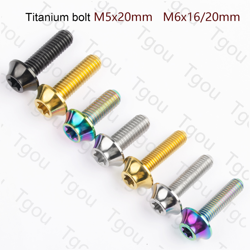 Tgou Titanium Ti Bolt M5/M6x16/20mm Torx T25/T30 Plum Head Screw for ...
