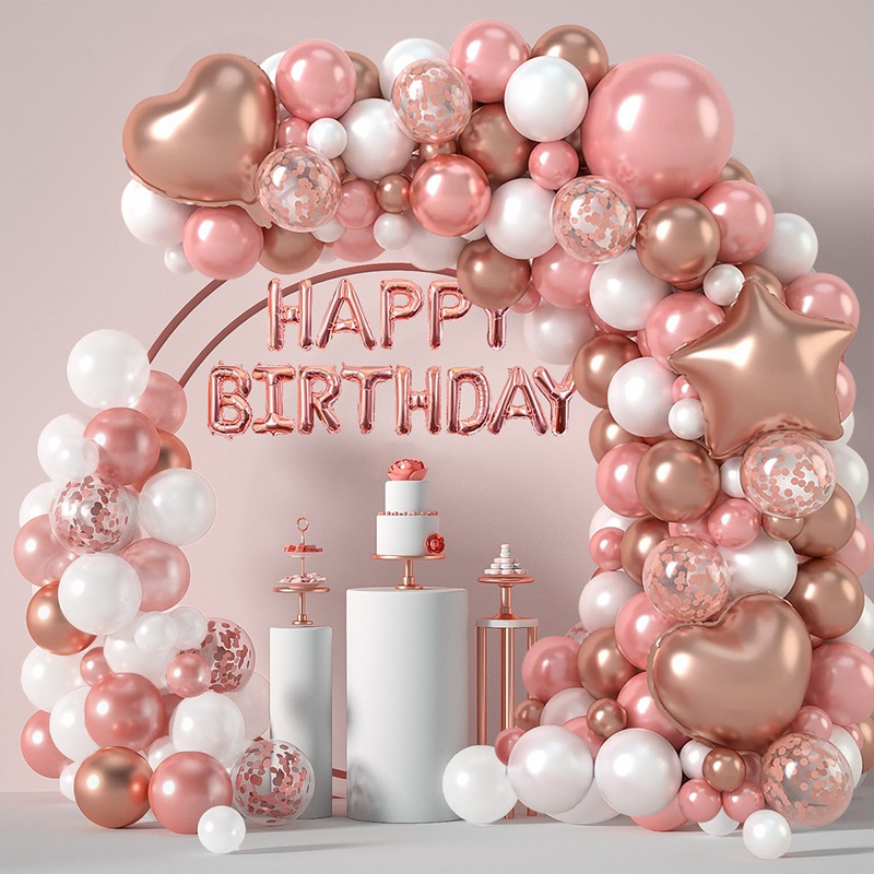 Pink Beauty Balloons Happy Birthday Balloons Confetti Balloons For ...