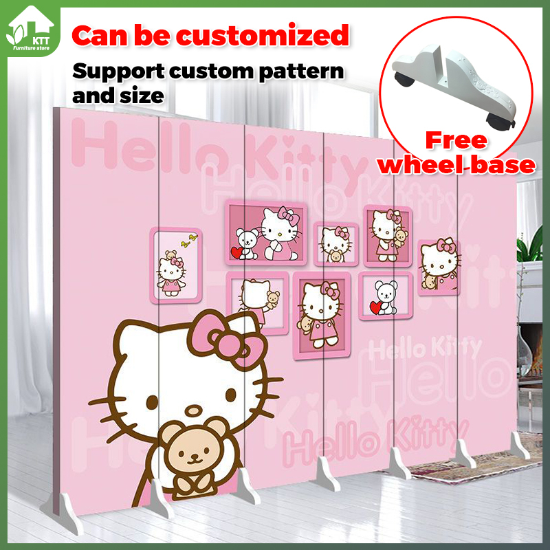 Cartoon partition divider screen folding partition wall double-sided ...
