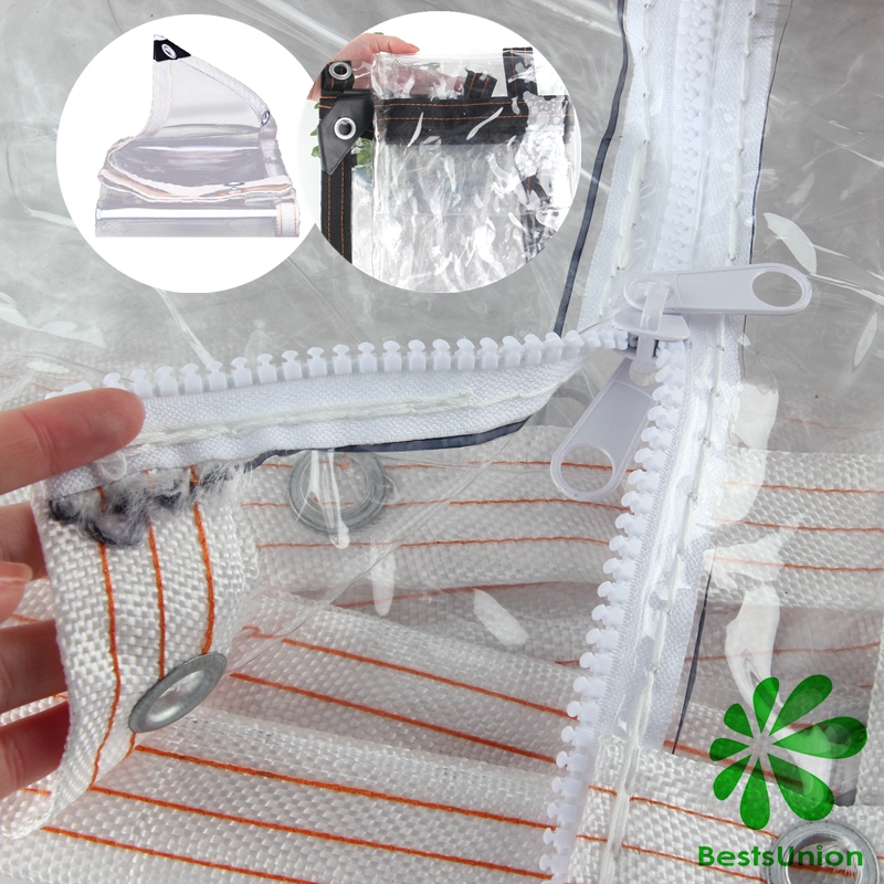 Zipper Waterproof Tarpaulin Outdoor Garden PVC Transparent Rainproof ...