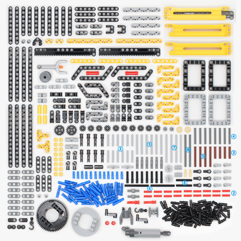 452pcs Bulk Technical Parts Pin Liftarm Bricks Studless Beam Axle Plug ...