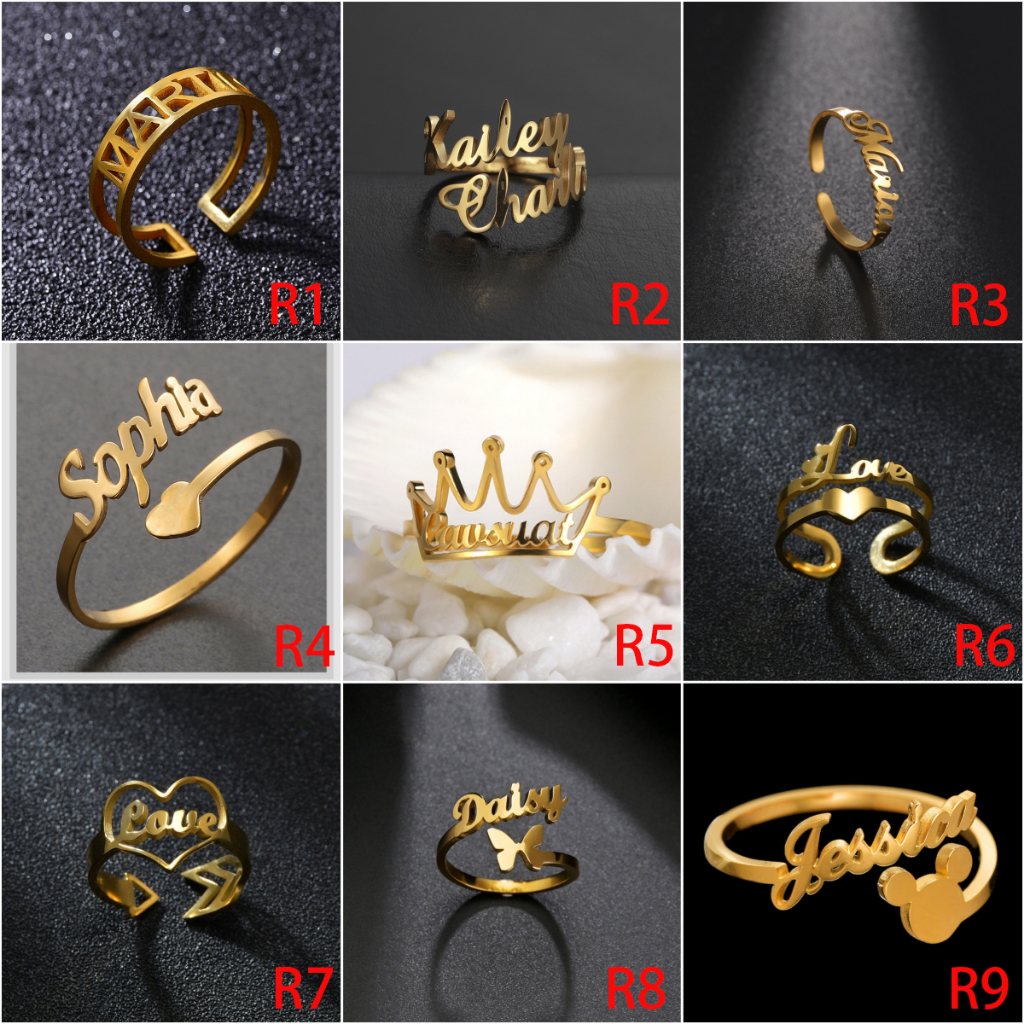 BONLAVIE【Custom Name Ring】DIY Personalized Customized Engraved Name ...