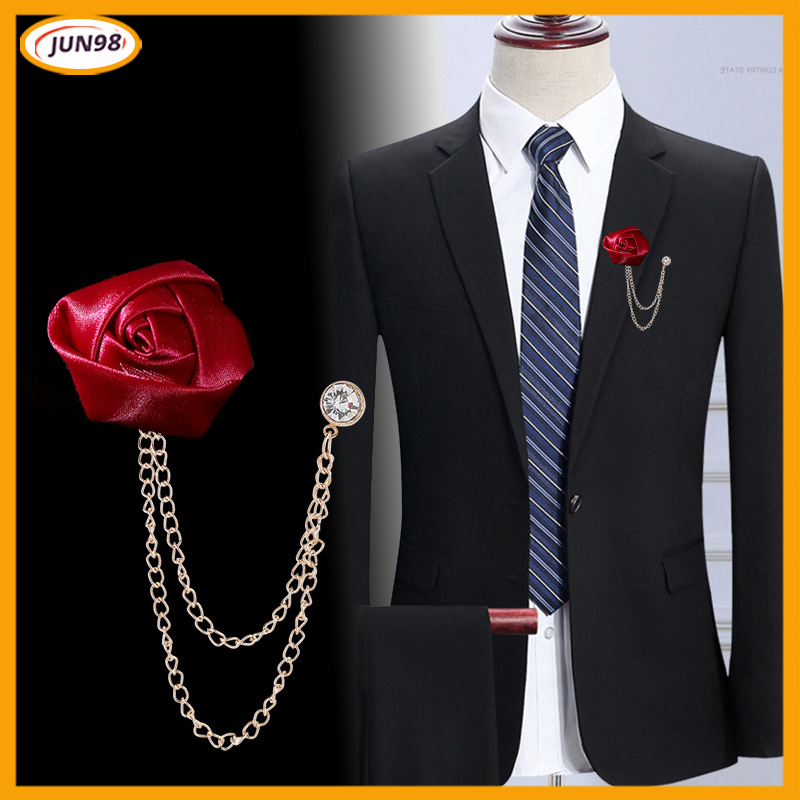 (RAYA 2026) Men Suit Lapel Brooch Pin Korean Brooch Multicolor Rose ...