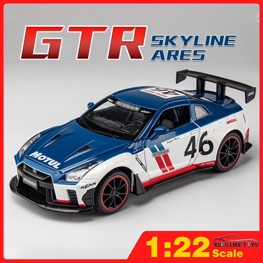 KLT Scale 1/22 GTR R35 Racing ars Metal Diecast Alloy Toy Car Model ...