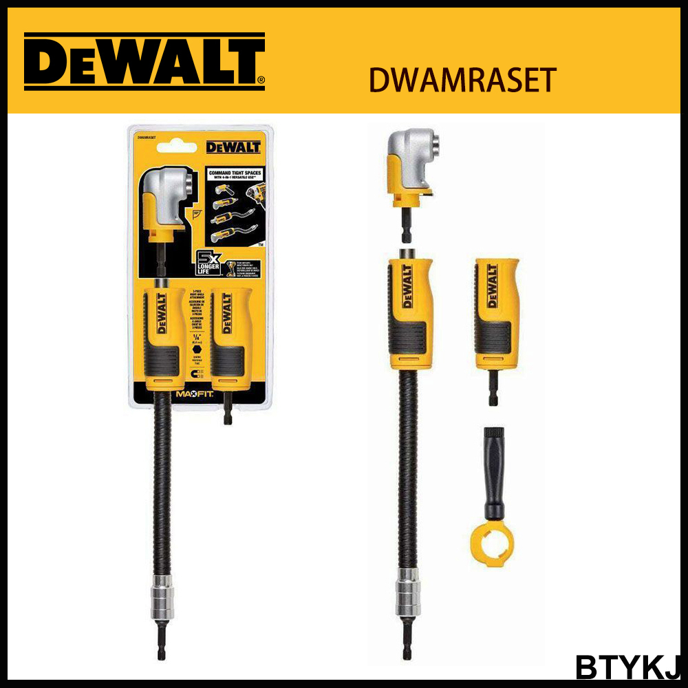 DEWALT DWAMRASET Right Angle Drill Adaptor FlexTorq 4-in-1 System ...
