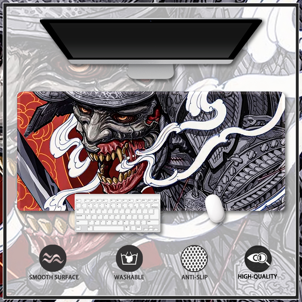 Samurai Customised Mouse Pad Gaming Table Mat Stitched Edge Rubber ...