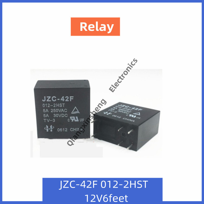 Mini Electronic Relay JZC-42F 012-2HST Brand New Bulk Relay 6 Pin Power Amplifier Relay Two Sets ...