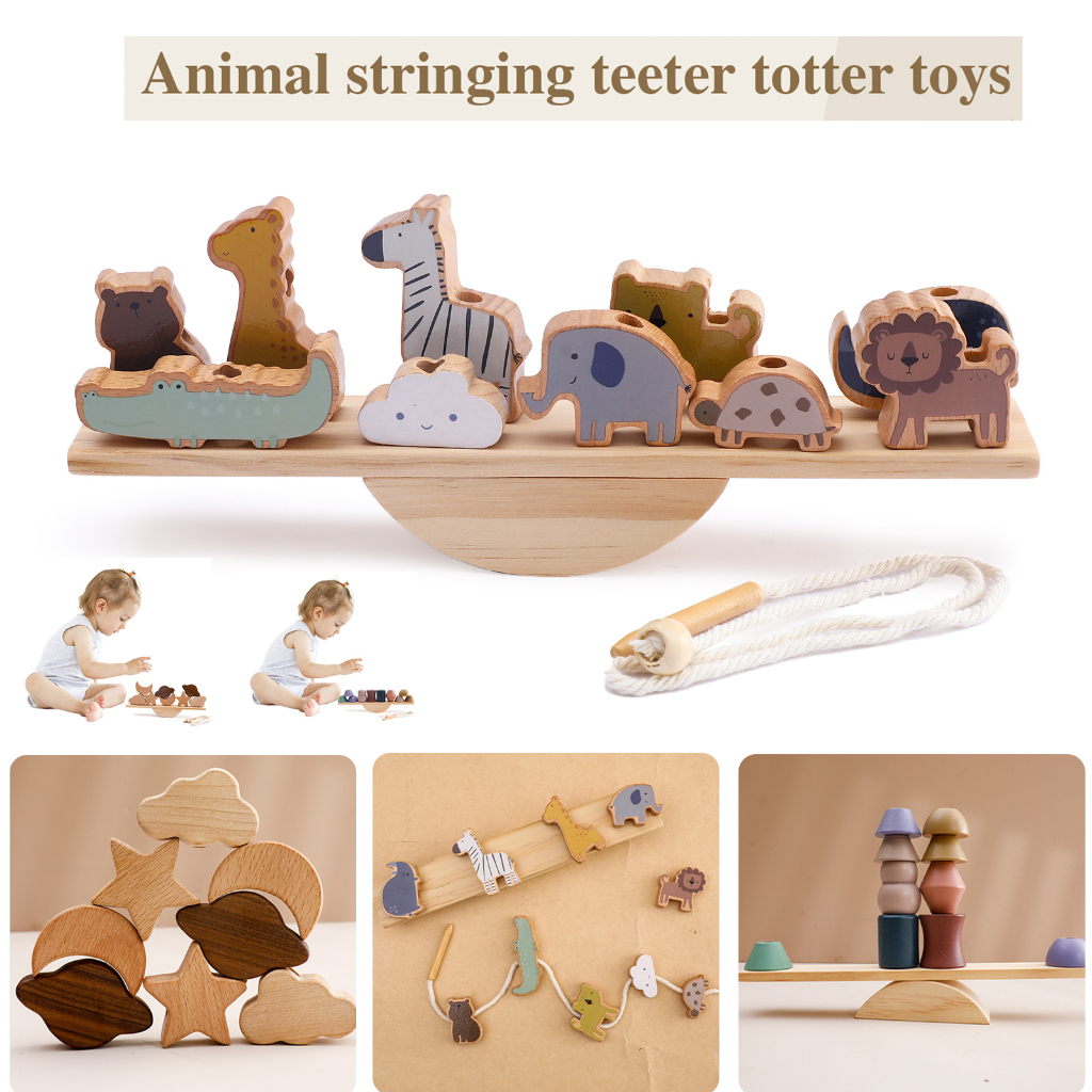 MamimamiHome Montessori Learning Education Toys Balancer Threading For ...
