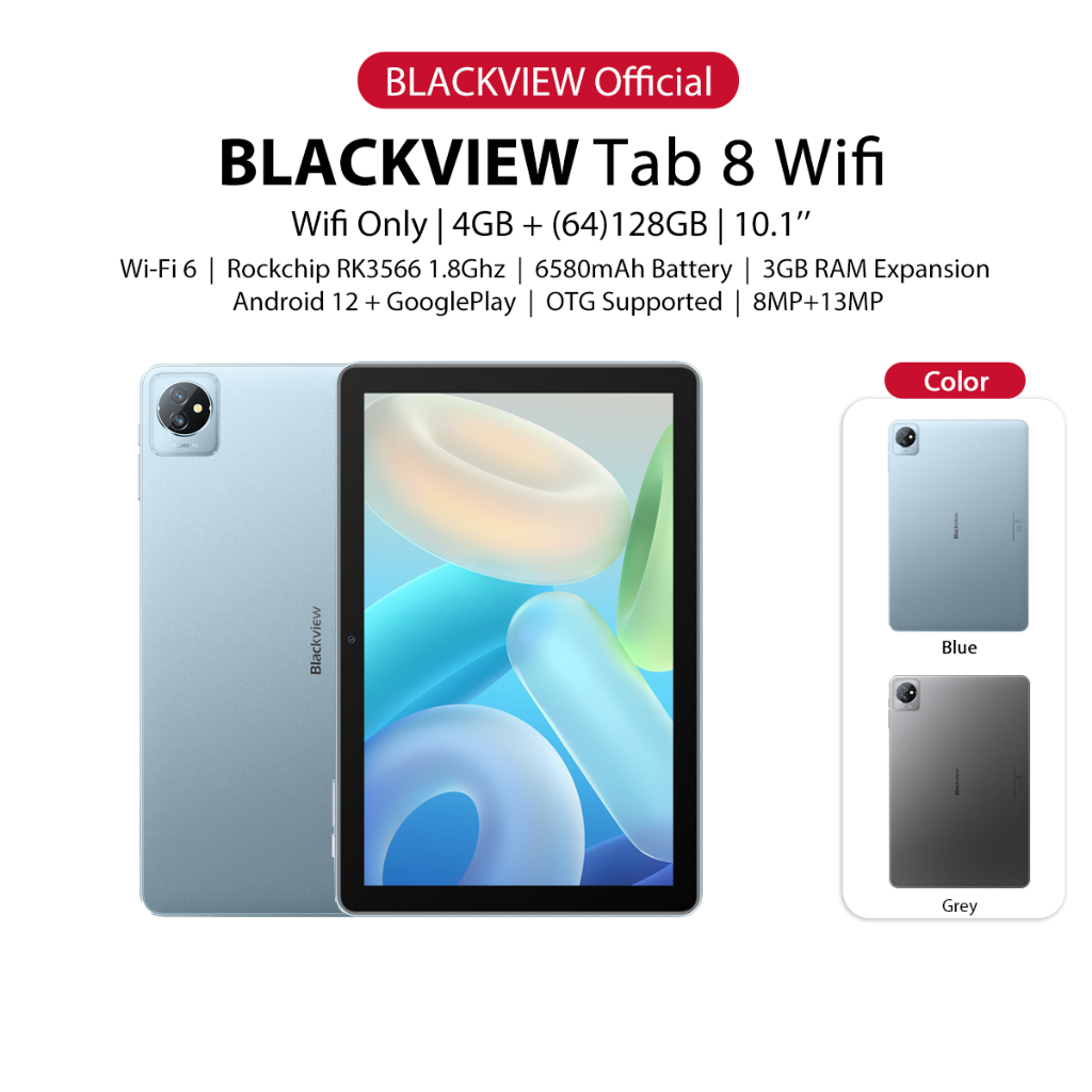 Blackview Android Tablet Tab 8 Wifi (10.1'' / 4GB + 128GB) | Shopee ...