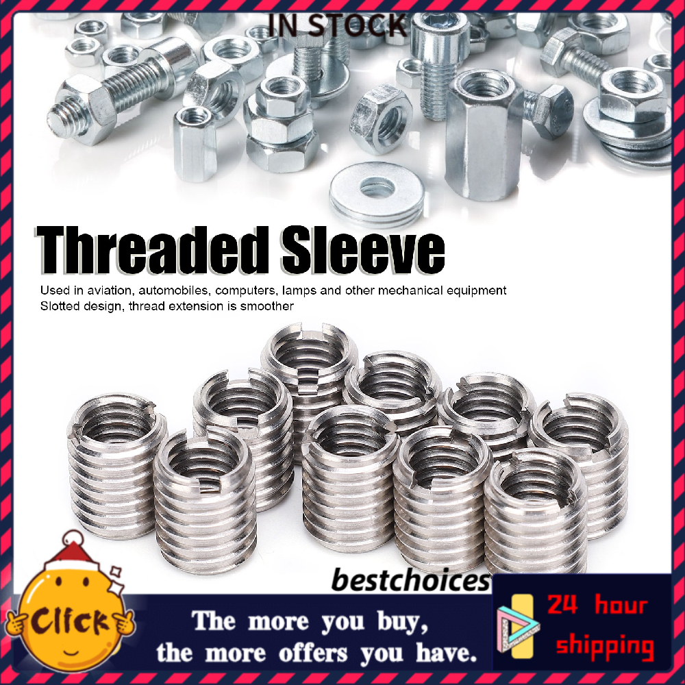 Bestchoices 10Pcs Insert Nut Repair Sleeve Threaded Bushing Screw ...