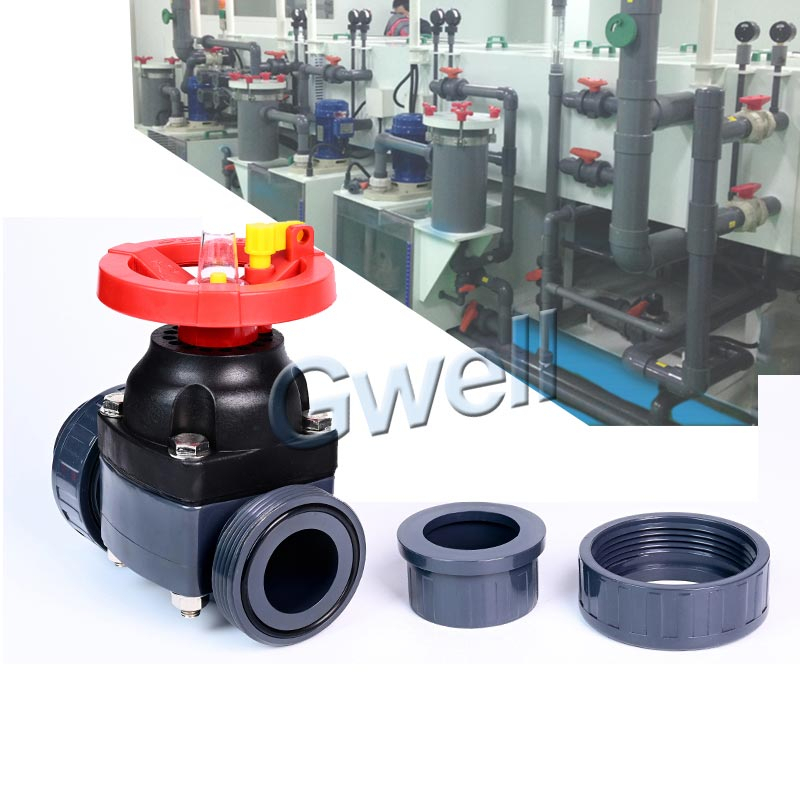 UPVC Double Union Diaphragm valve, PVC union diaphragm valve, Flow control valve, Plastic ...