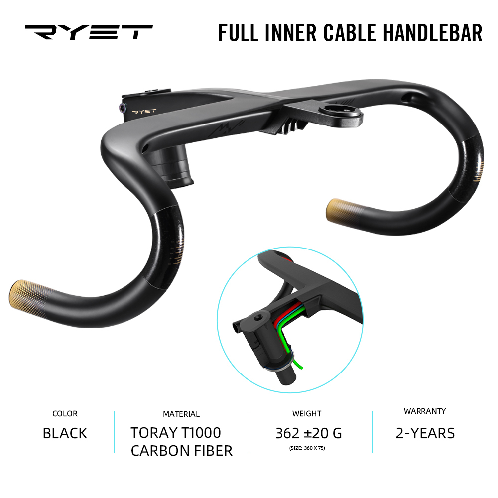 RYET Handlebar Ergo Ace Full Internal Cable Routing Road Bicycle ...