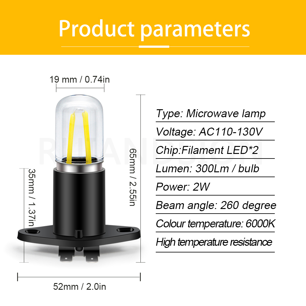 1pc Ruiandsion Oven Light E14 LED Bulb 110-130V 220-250V Z187 T170 ...
