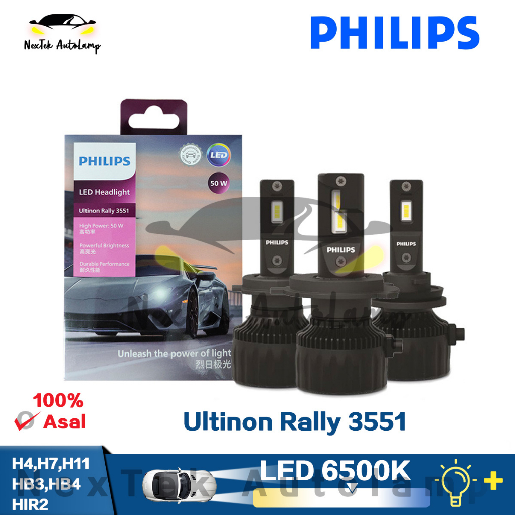 Philips Ultinon Rally 3551 LED H4 H7 H11 HB3 HB4 HIR2 Max Power 50W ...