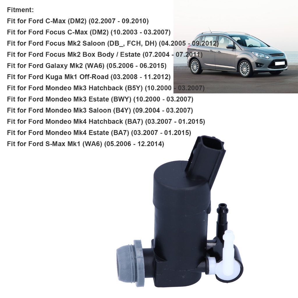 [CSS] 2 Outlets Windshield Washer Pump Motor 1355124 Replacement Fit ...