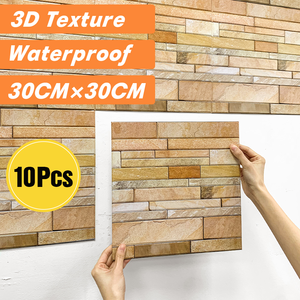 3D Faux Stone Wall Sticker Self Adhesive 3D Wall Panel Stone Wallpaper ...