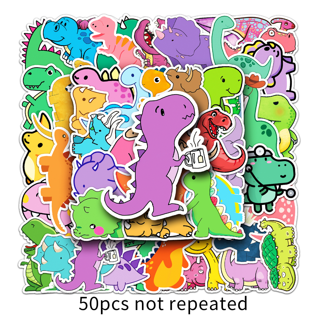 50 Piece Funny Dinosaur DIY Creative Stickers For Laptops/Phones/Helmet ...