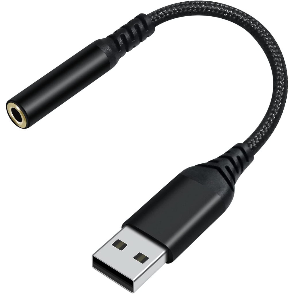 DCHAV USB to 3.5mm Audio Jack Adapter Headphone Mic USB-A to 3.5 mm AUX Cord TRRS Interface 4 ...