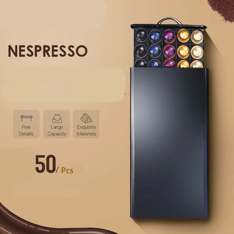 50 Pods Coffee Capsules Organizer Practical Coffee Pod Holder Rack ...