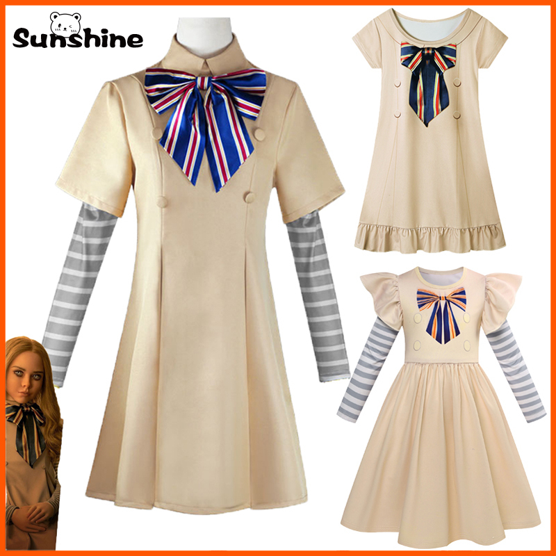 Horror Movies M3GAN Cosplay Costume AI Doll Robots Dress Top Socks ...