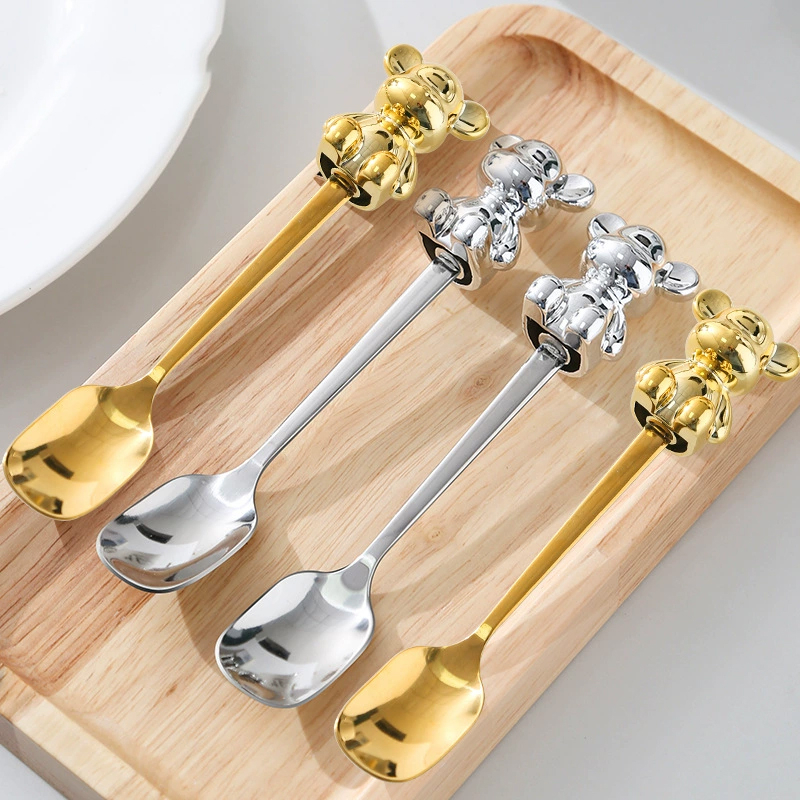 Stainless Steel Spoon Creative Cartoon Bear Coffee Dessert Ice Cream ...