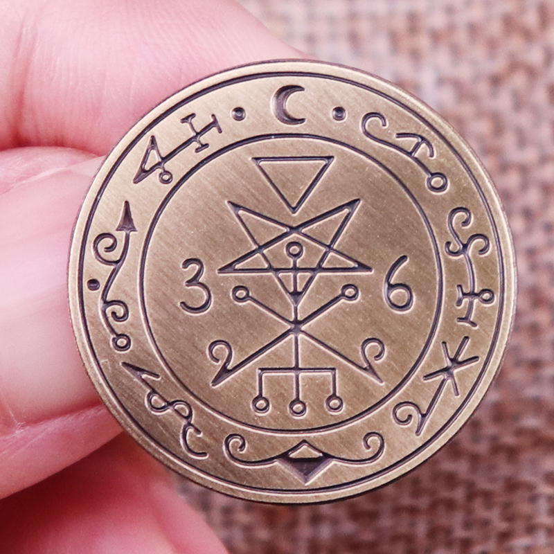 Lucifer Sigil Lilith Seal enamel pin Occult Amulet badge brooch ...