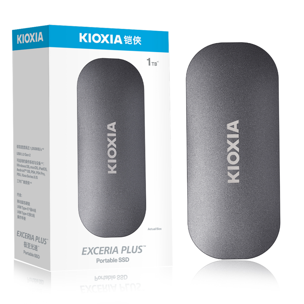 KIOXIA XD10 PSSD EXCERIA PLUS PORTABLE Solid State Drive SSD 1TB High Read Speed 1050 MB/S USB3 ...