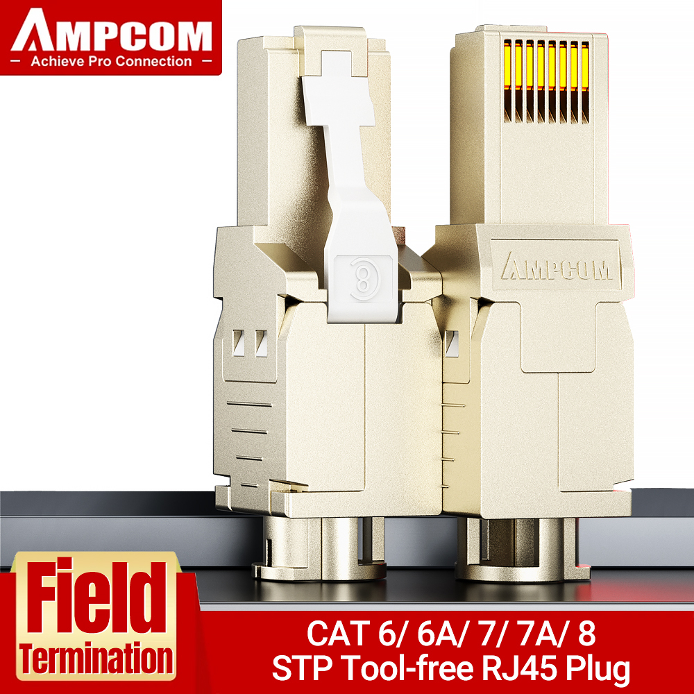 AMPCOM RJ45 Modular Plug CAT8 CAT7A CAT7 CAT6A CAT6 STP Network ...