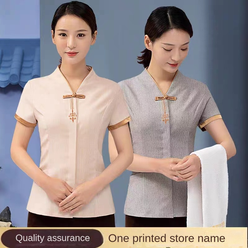 Ready Stock Hotel uniform short-sleeved waiter work uniform hotel ...